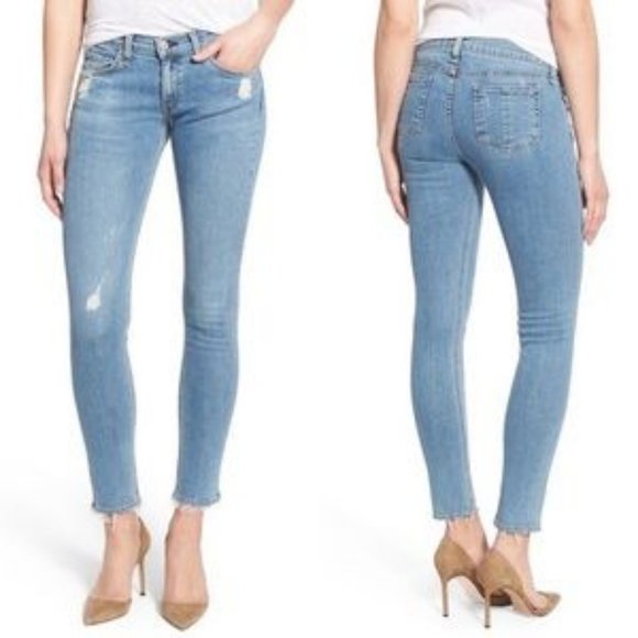 rag & bone | Jeans | Womens Rag Bone Everton Blue Raw Edge Distressed ...